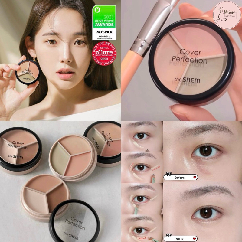 Jual ORI 🇰🇷 THE SAEM Cover Perfection Triple Pot Concealer Original ...