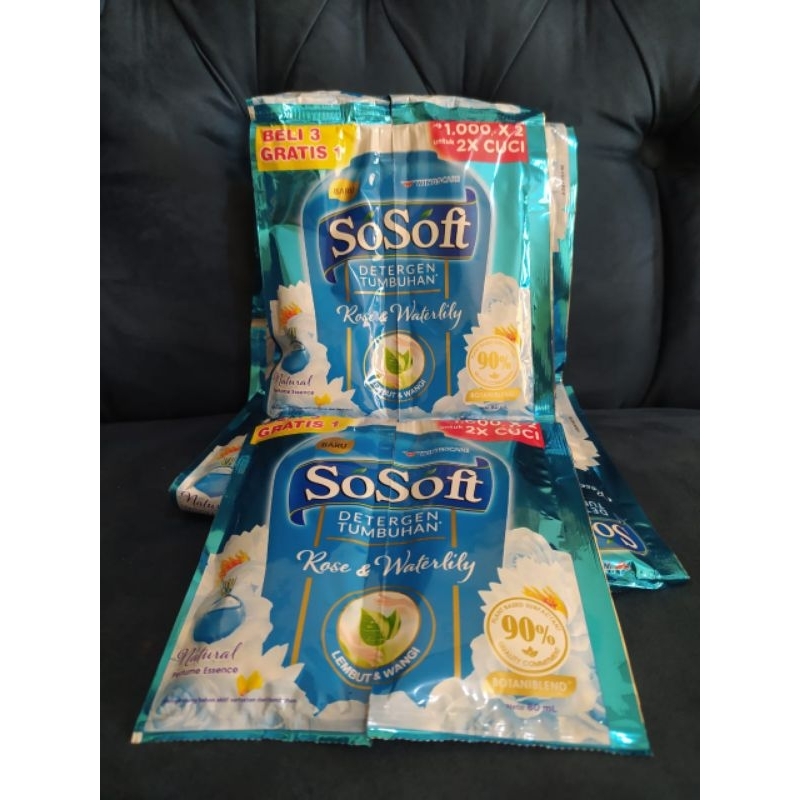 Jual so soft detergent liquid sachet renceng | Shopee Indonesia