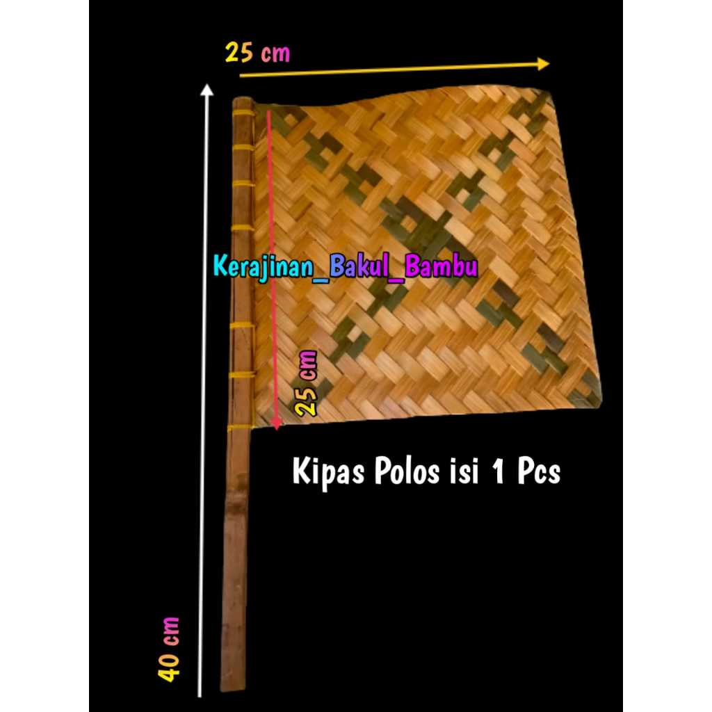 Jual Kipas anyaman bambu polos harga per Biji murah kipas tangan ...