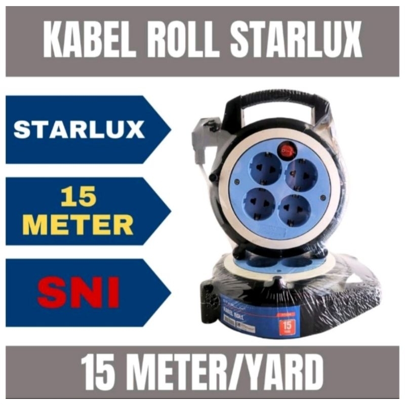 Jual Roll Kabel Starlux 4 Lubang Panjang 15 Meter SNI | Shopee Indonesia