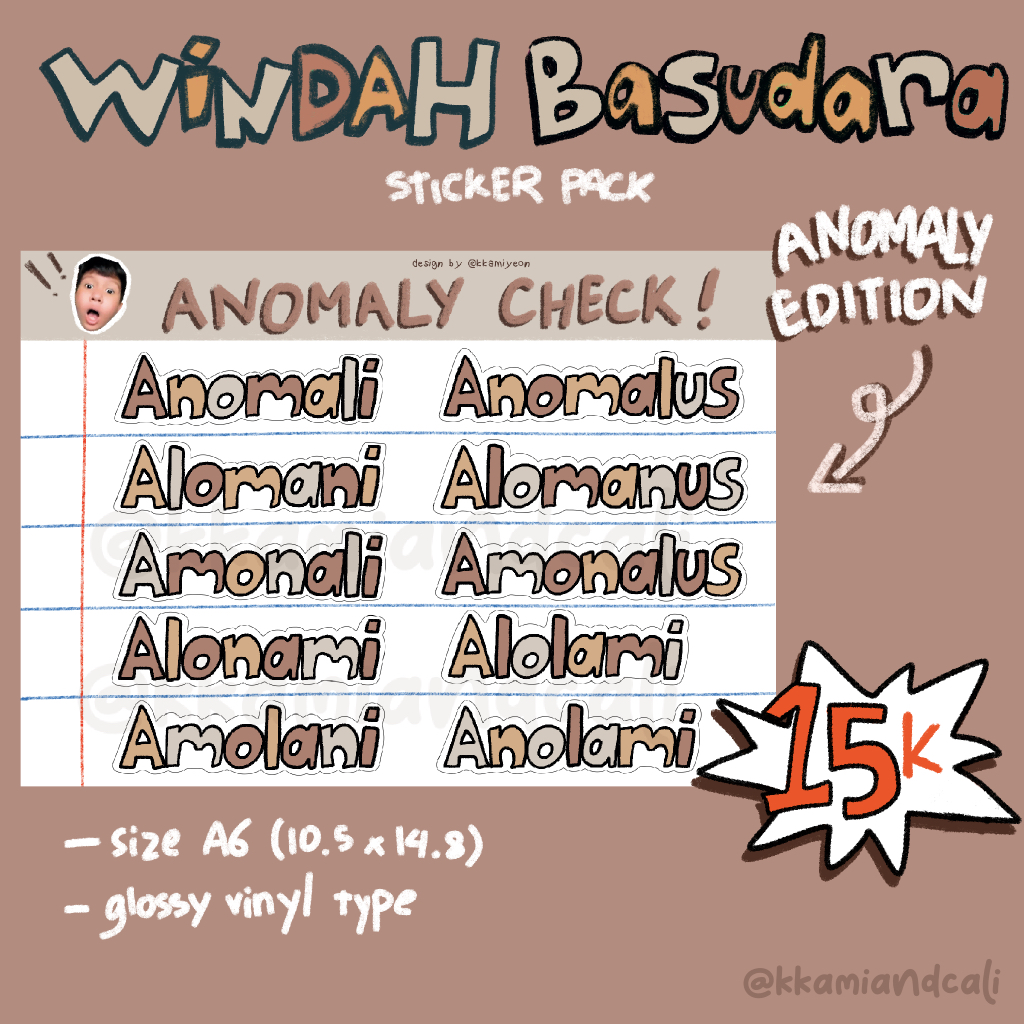 Jual Windah Basudara Anomaly Sticker Pack | Stiker Set Windah Basudara ...