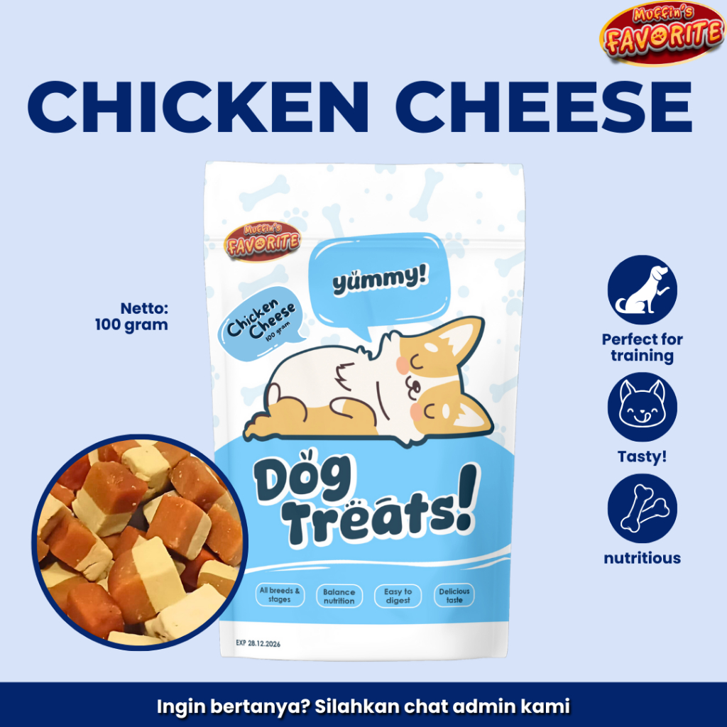 Jual Favorite Chicken Cheese Dog snack Dog Treats Snack Anjing Cemilan ...