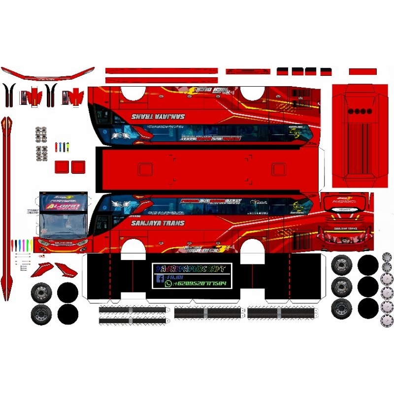 Jual POLA MINIATUR BUS BASURI ALBINO SANJAYA TRANS | Shopee Indonesia