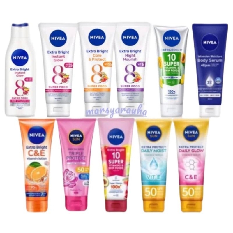 Jual NIVEA Extra White Body Serum Care & Protect 70 Ml | 180ml, Nivea C ...