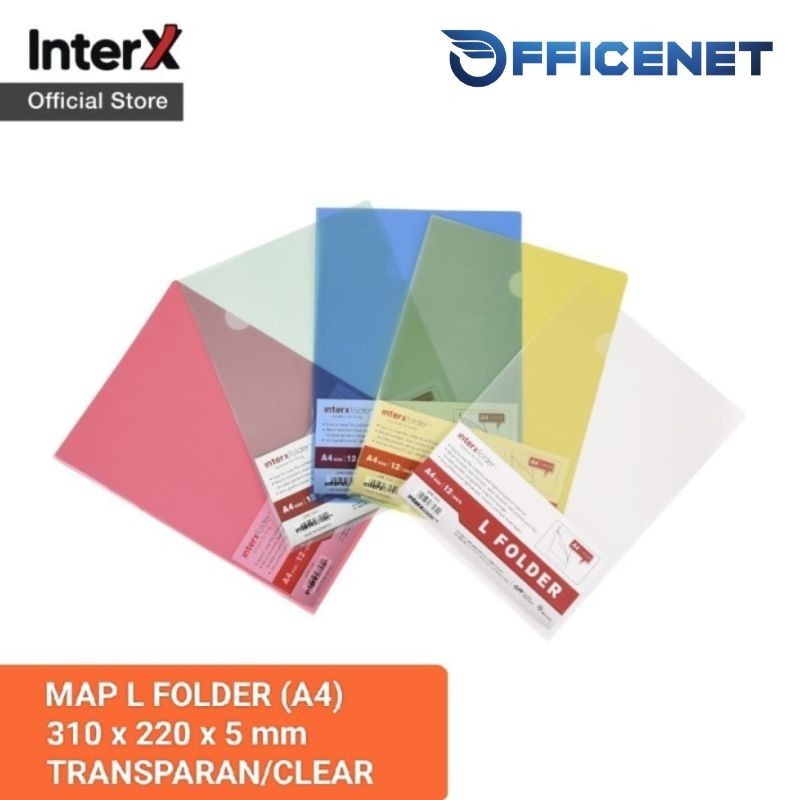 Jual 12 PCS MAP PLASTIK FOLDER L A4 SLEEVE HOLDER TRANSPARAN INTERX | Shopee Indonesia