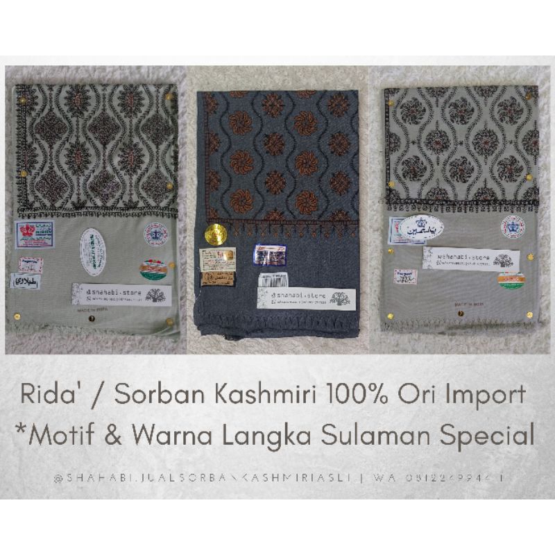 Jual Rida Kashmiri sulaman Eksklusif, Jual Sorban Habib Warna Langka ...