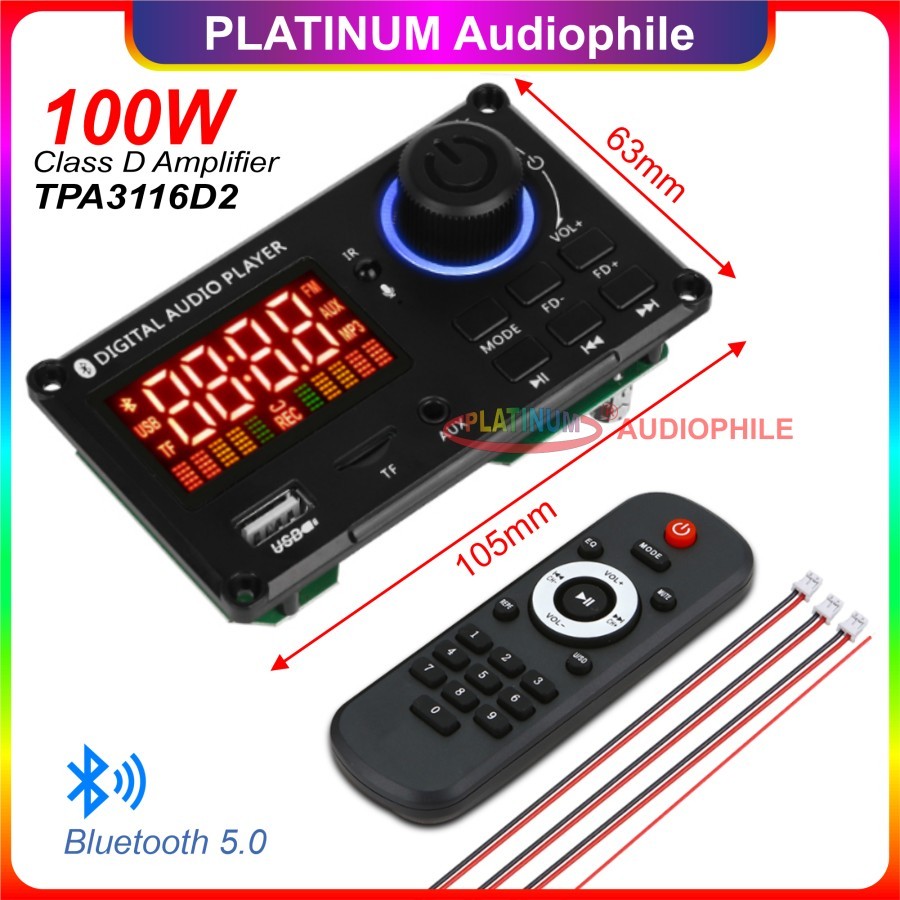 Jual Modul MP3 Bluetooth Decoder TPA3116 D2 Stereo Class D Amplifier ...