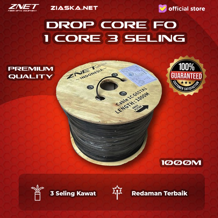 Jual KABEL FFTH DROPCORE 1 CORE 3 SELING KAWAT 1000 METER DROPWIRE DW ...