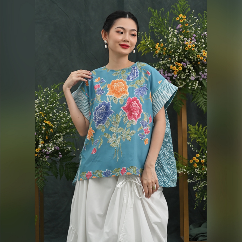 Jual NONA RARA - Barry Encim T3038, Baju kerja blouse batik wanita ...