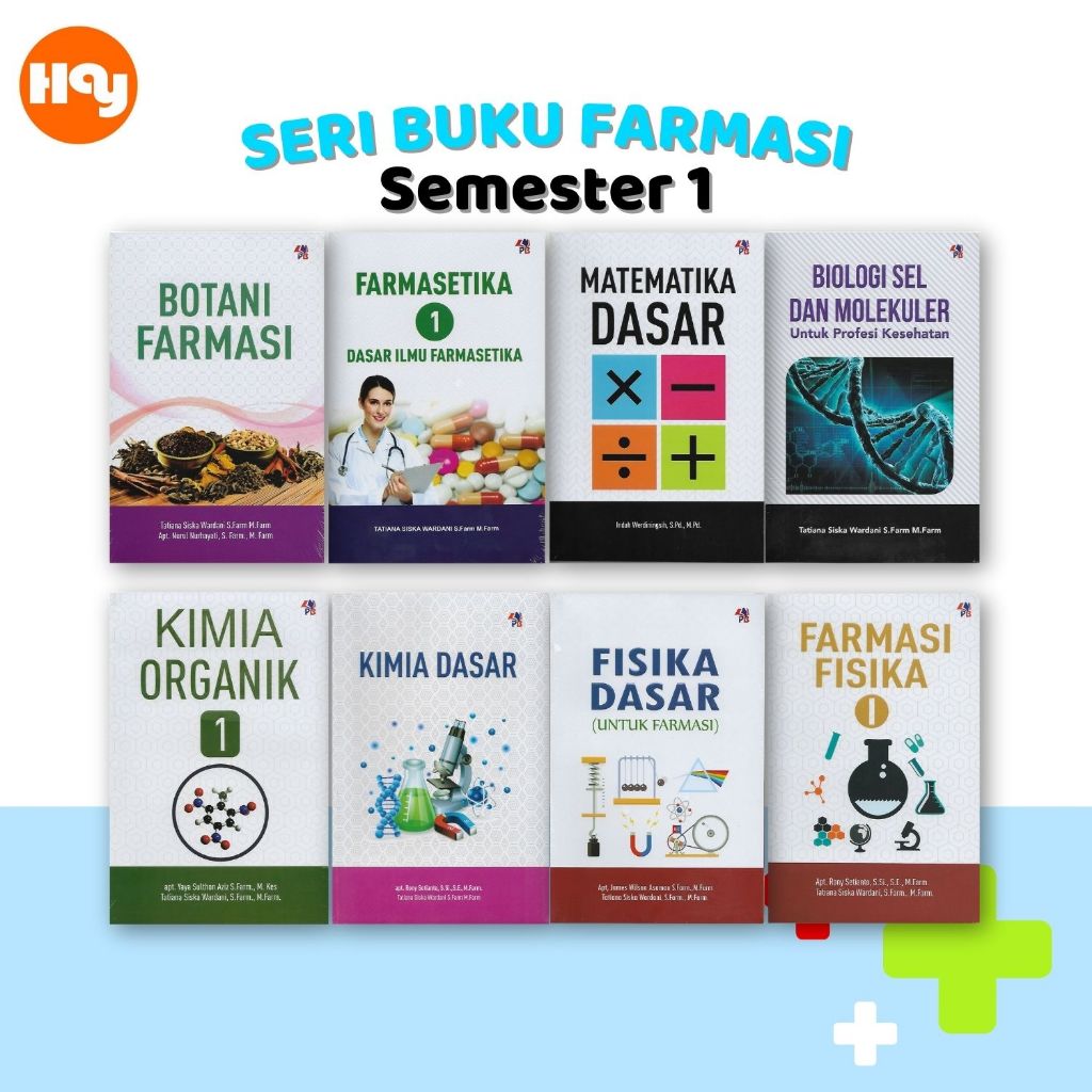 Jual Buku Farmasi Semester 1 | Botani Farmasi, Farmasetika 1, Matematika Dasar, Biologi Sel Dan ...