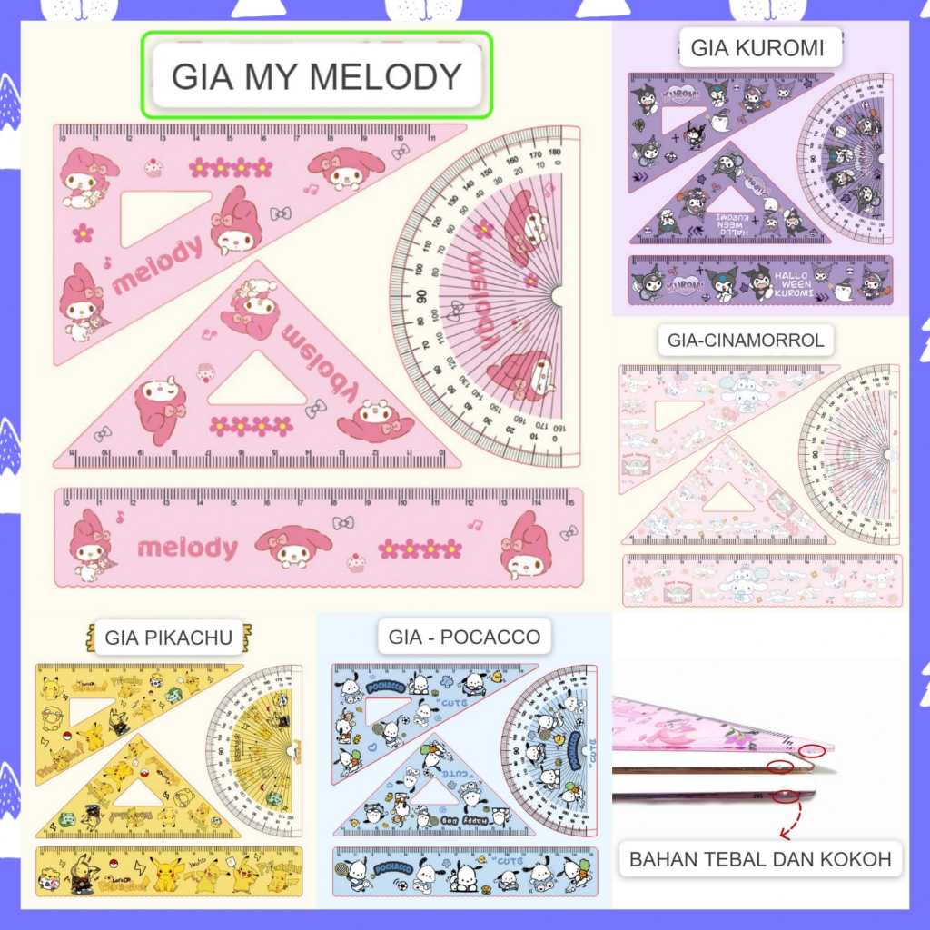 Jual GEMILANGWALLPAPER - SET PENGGARIS JANGKA BUSUR SANRIO ANIME ...