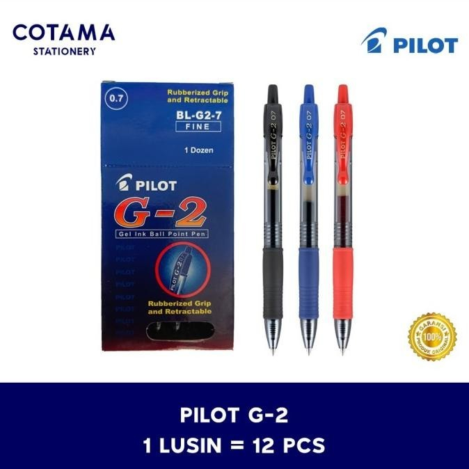 Jual Pulpen Pilot G-2 G2 Fine Gel Pen 0.5/0.7 mm - 1 lusin isi 12 pcs | Shopee Indonesia