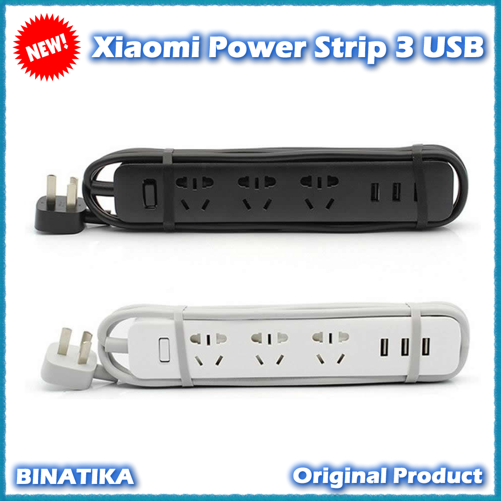 Jual Original Xiaomi Mi Smart Power Strip Plug Adapter 3 USB Port 2A ...