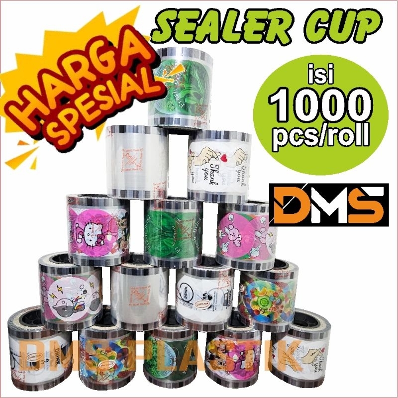 Jual PLASTIK LID CUP SEALER ISI 1000PCS MOTIF KARTUN BUAH DRINK DAUN ...