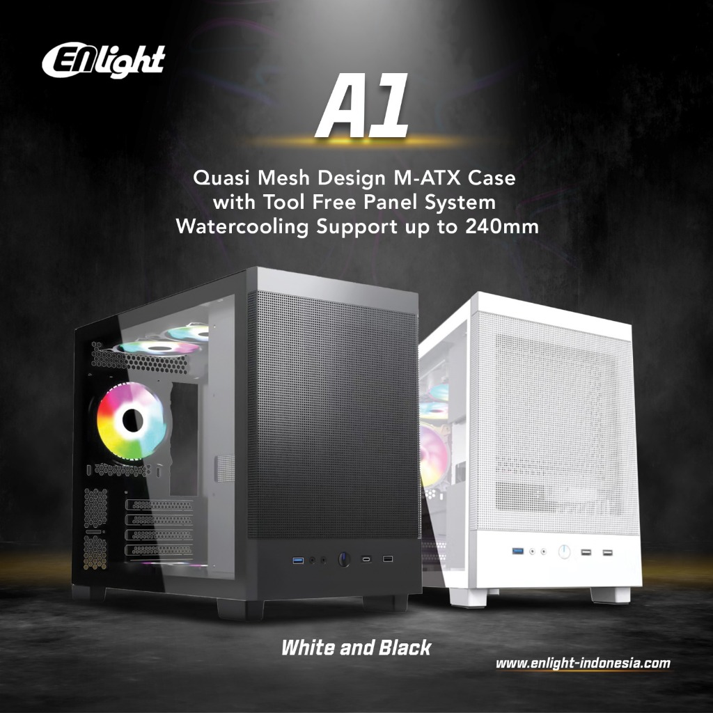 Jual ENLIGHT A1 - Compact Micro M-ATX Case with Quasi Mesh Design ...