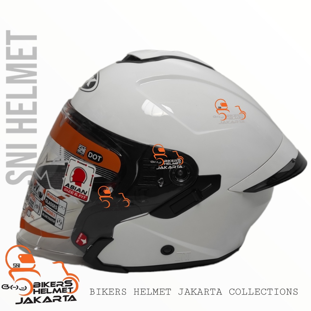 Jual HELM INK TERRA 2 SOLID WHITE DOUBLE VISOR HALF FACE | Shopee Indonesia
