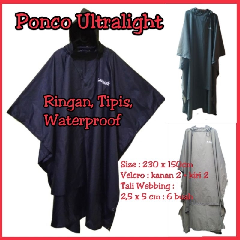 Jual Jas hujan Ponco 3 in 1 ULTRALIGHT Flysheet Matrass Bivak Tenda ...