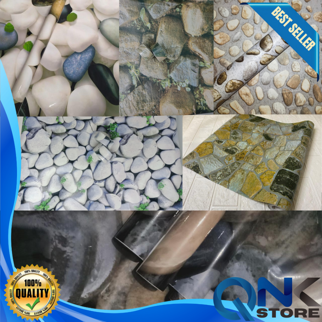 Jual Wallpaper Dinding Motif Batu Alam 45cm x 100cm Wallpaper Sticker ...