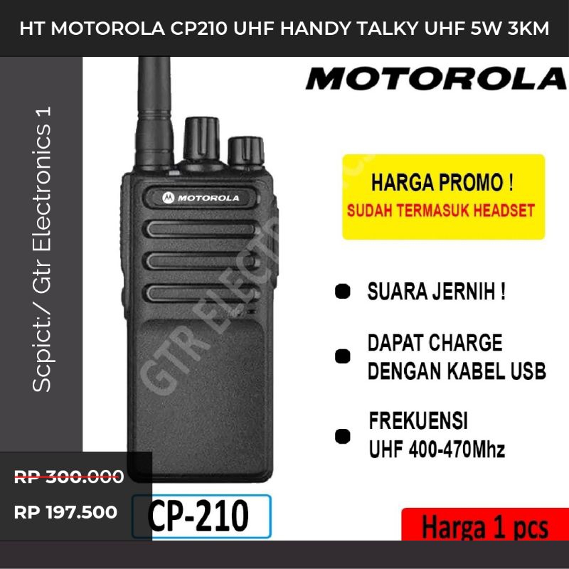 Jual Promo HT Motorola CP210 UHF Handy Talky Walkie Talkie UHF 5W Radio Komuikasi Jarak Jauh ...