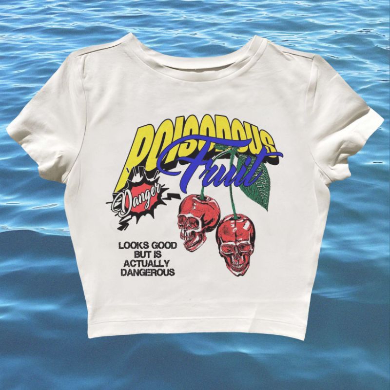 Jual CROP TOP POISONOUS GRAPHIC | BABY TEE VINTAGE | BAJU Y2K STYLE ...