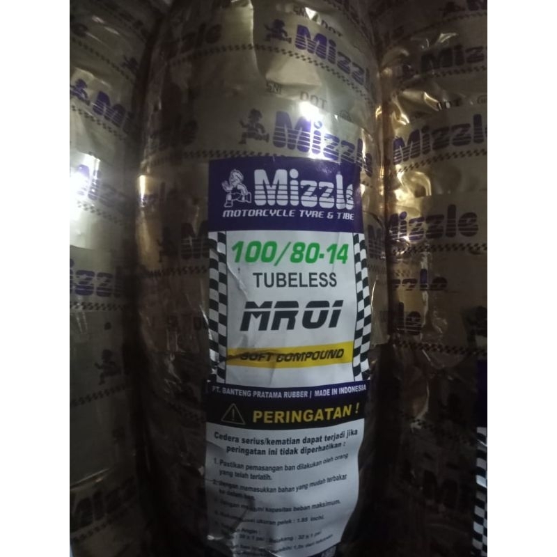 Jual BAN MIZZLE MR01 100/80-14 SOFT COMPOUND | Shopee Indonesia
