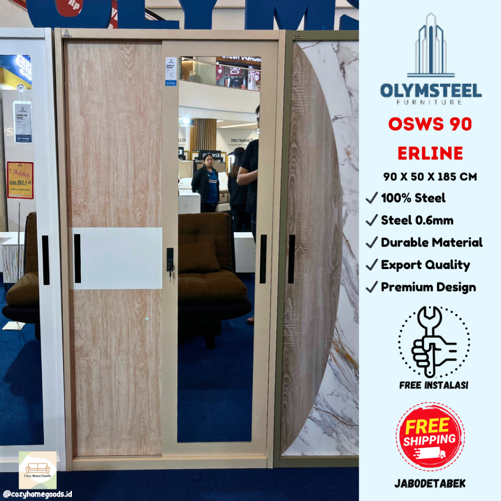 Jual Lemari Pakaian Besi - Olympic Olymsteel OSWS Erline - 2 Pintu 90 / ...