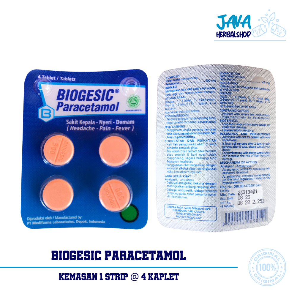 Jual BIOGESIC 1 STRIP 4 TABLET BUNDAR | Shopee Indonesia