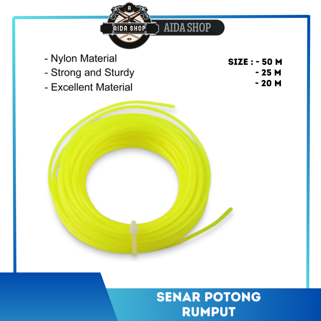 Jual Mata Pisau Potong Rumput Senar 25M Trimmer Line Tali Senar Mesin ...