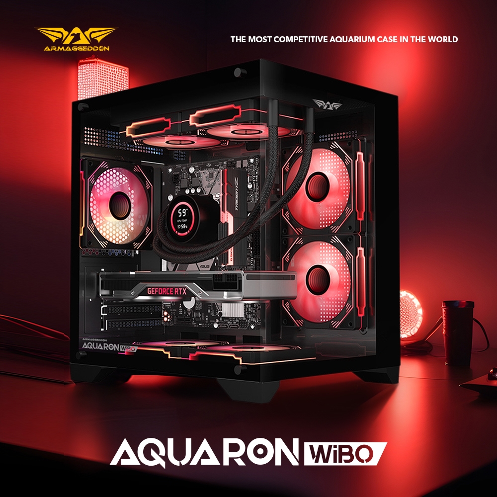 Jual Casing Gaming Armaggeddon Aquaron WIBO M-ATX with Front Panel and ...