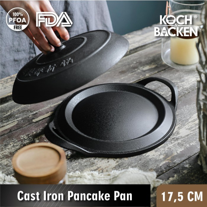 Jual KOCH&BACKEN Cast Iron Pancake Pan Double Handle 20cm Double Handle ...