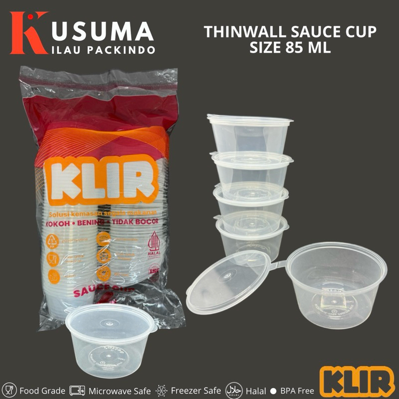 Jual TERBARU!!! KLIR SAUCE CUP 85ML ISI 50PCS PER PACK TEMPAT SAUS/SAOS ...