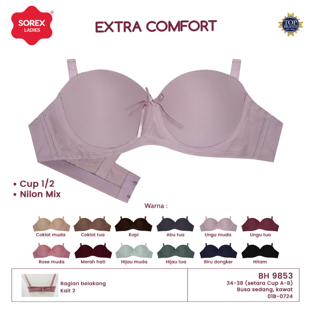 Jual Sorex Bra Extra Comfort Busa Sedang ½ Cup Kawat Kait 2 Setara Cup ...