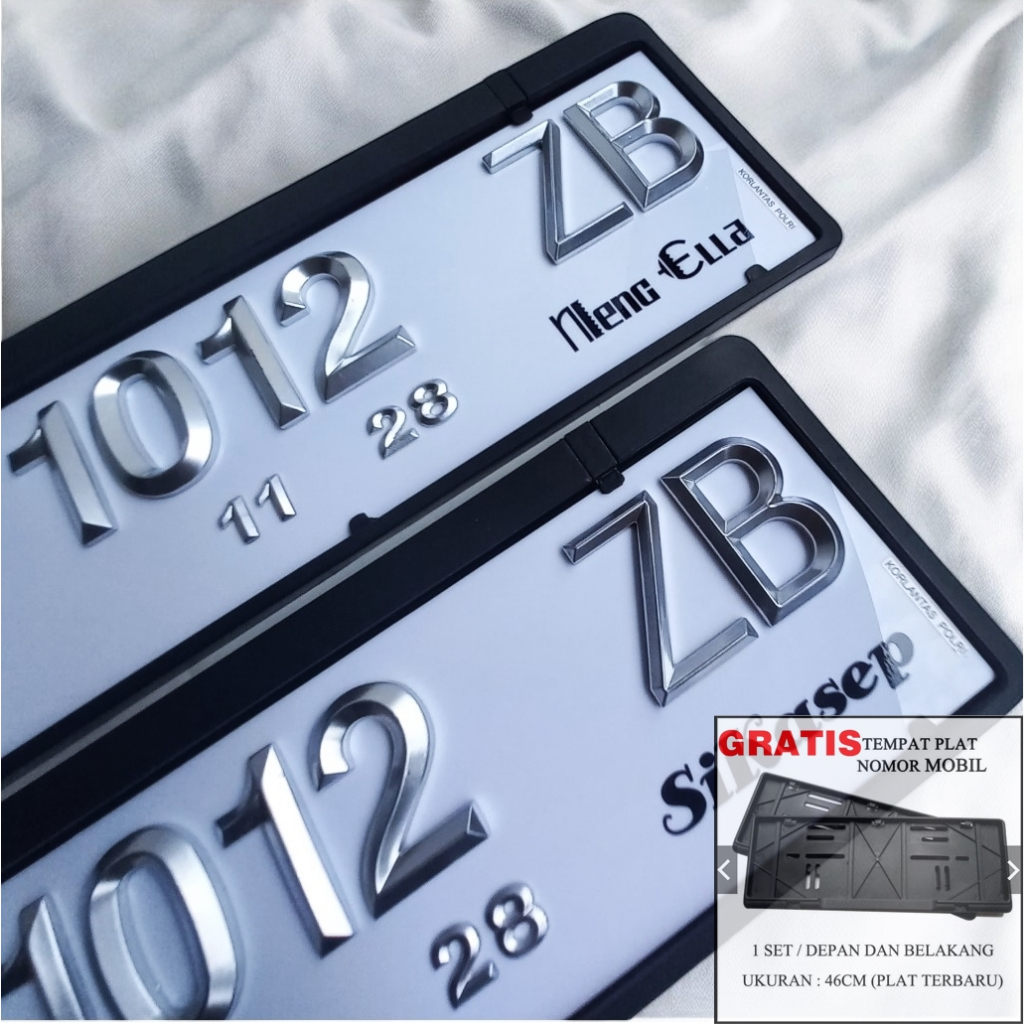 Jual PLAT MOBIL AKRILIK LANCIP CHROME PUTIH FREE DUDUKAN DAN NAMA ...