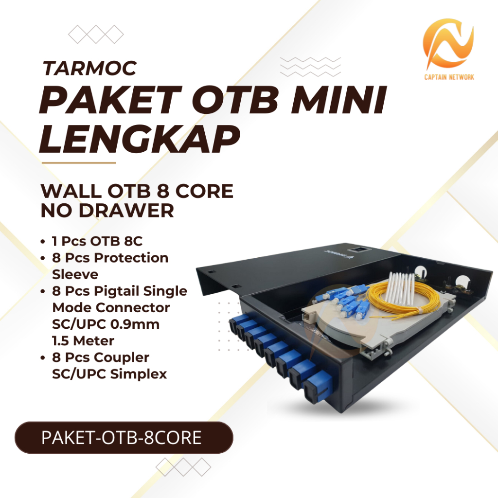 Jual Tarmoc Fiber Optic mini OTB 8 Core SC|Roset FO Besi 8C Lengkap ...