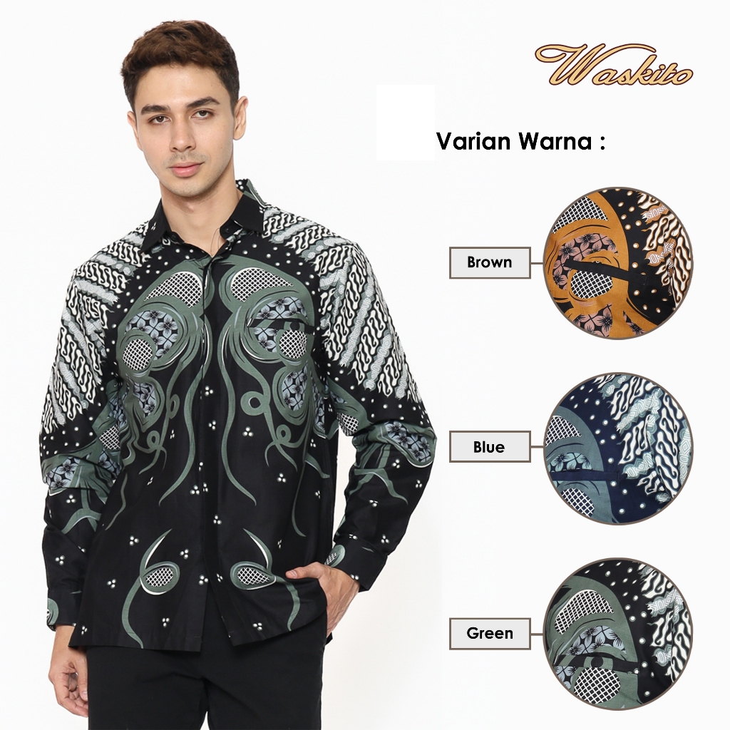 Jual Waskito Kemeja Batik Katun Pria KB 21110637 | Shopee Indonesia