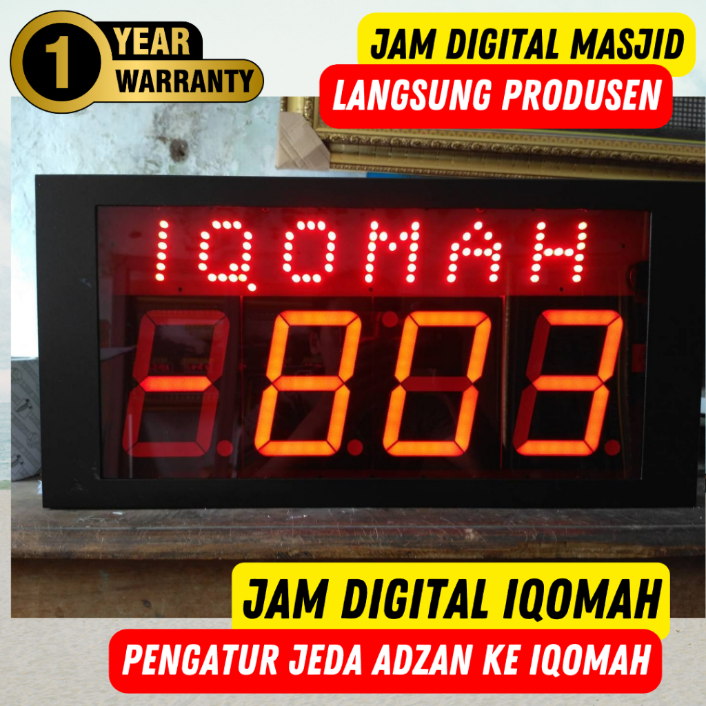 Jual BERGARANSI Jam Digital Iqomah Pengatur jeda antara adzan ke iqomah ...