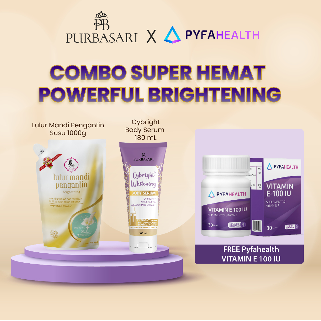 Jual [ISI 2PCS] Bundle Purbasari Lulur Pengantin 1kg & Cybright Whitening Body serum 180ml ...