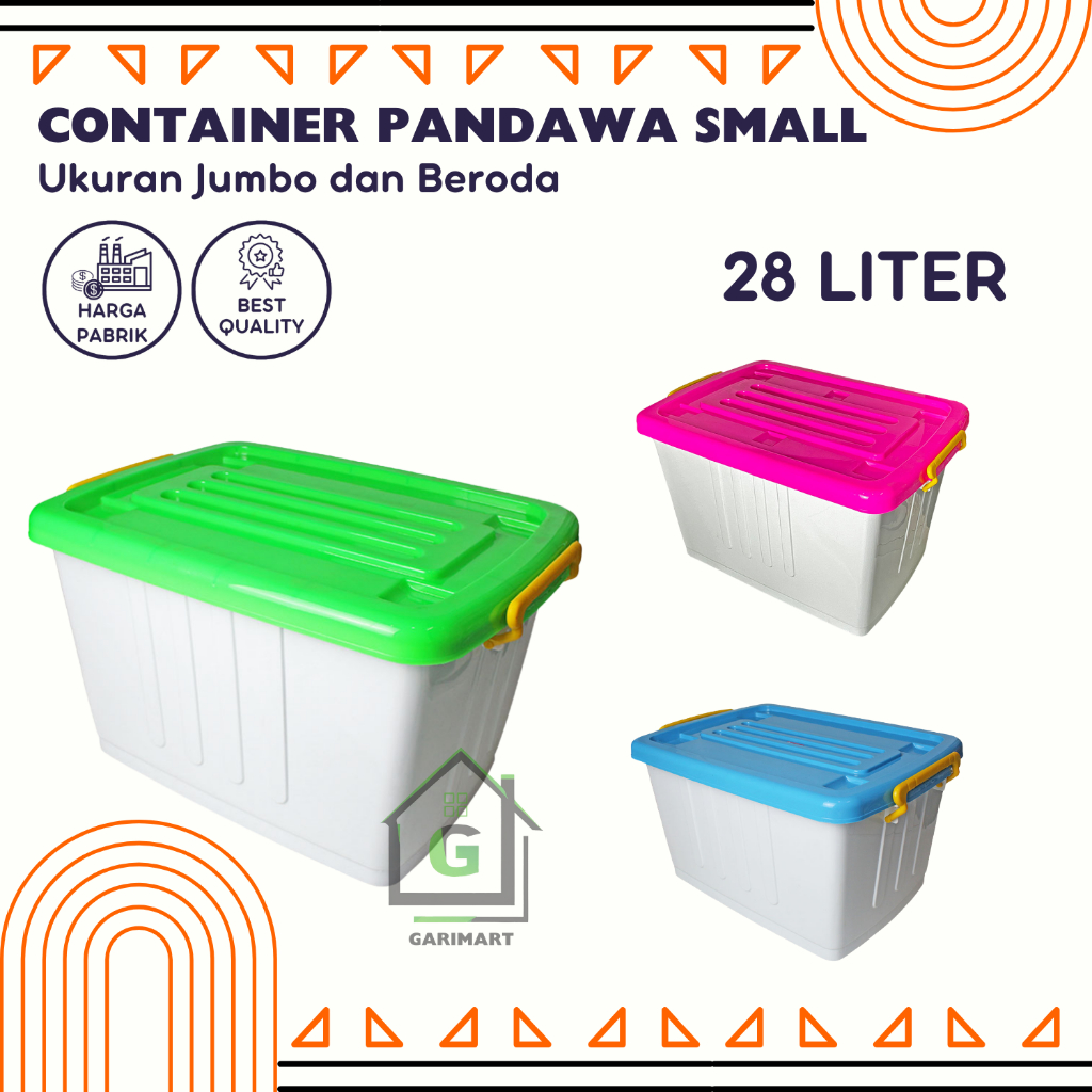 Jual Container Box Roda Plastik Jumbo 28 Liter Kotak Penyimpanan Barang ...