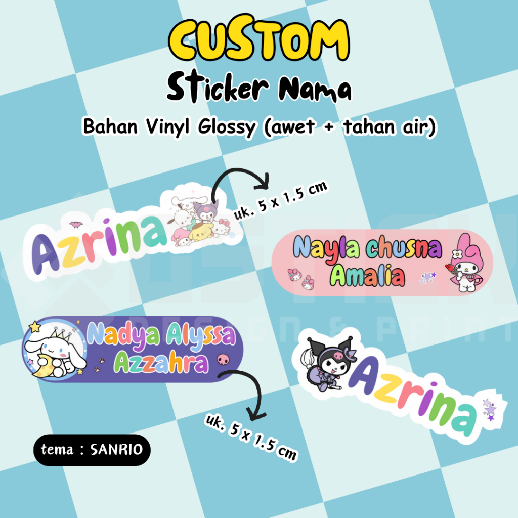 Jual Sticker Label Nama/Sticker Nama Buku/Sticker Nama Custom/Custom ...