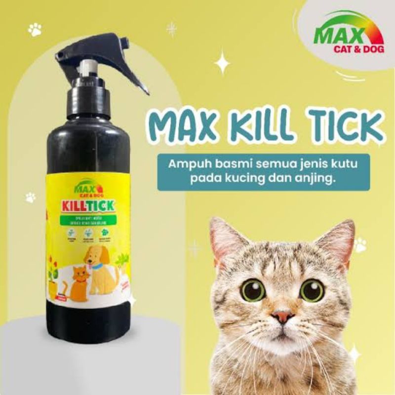 Jual SPRAY ANTI KUTU KUCING MAX KILL TICK 250ML | Shopee Indonesia