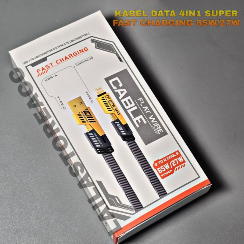 Jual FAST WIRE Kabel Data 4 in 1 Type C to Type C to Lightning ...