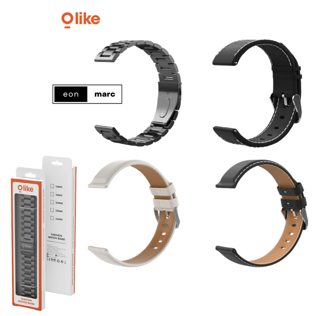 Jual OLIKE Strap Smartwatch 22mm Steel & Leather Pria dan Wanita| Tali ...