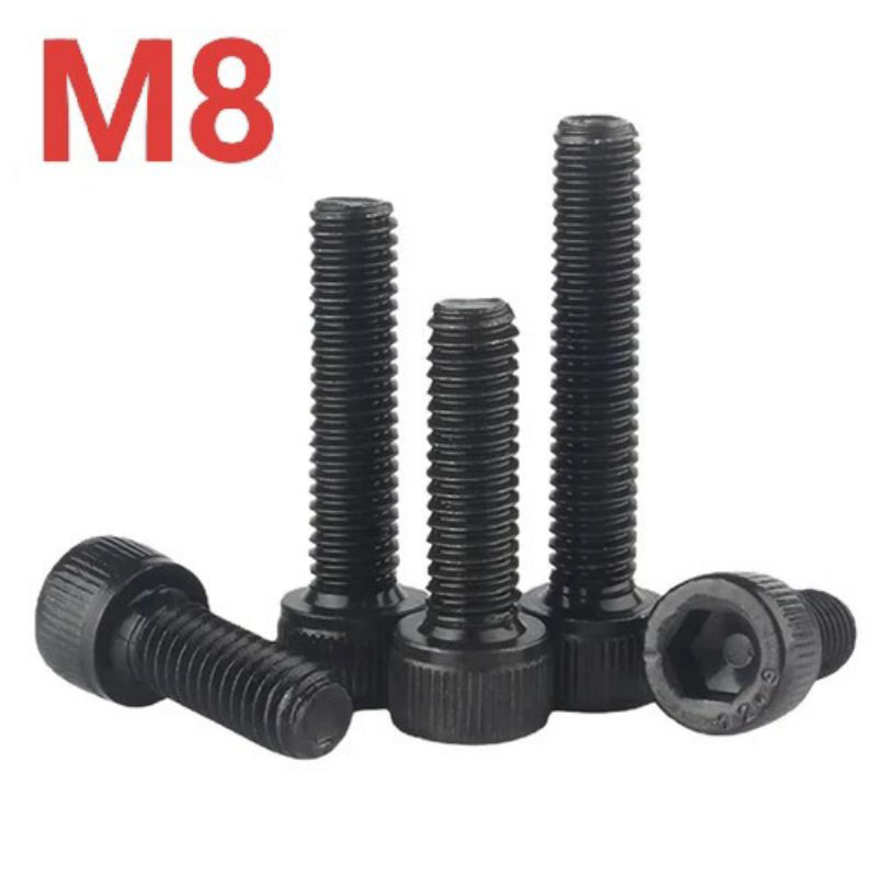 Jual Baut Baja Hitam kunci L hex M8 8mm screw socket cap head full drat | Shopee Indonesia