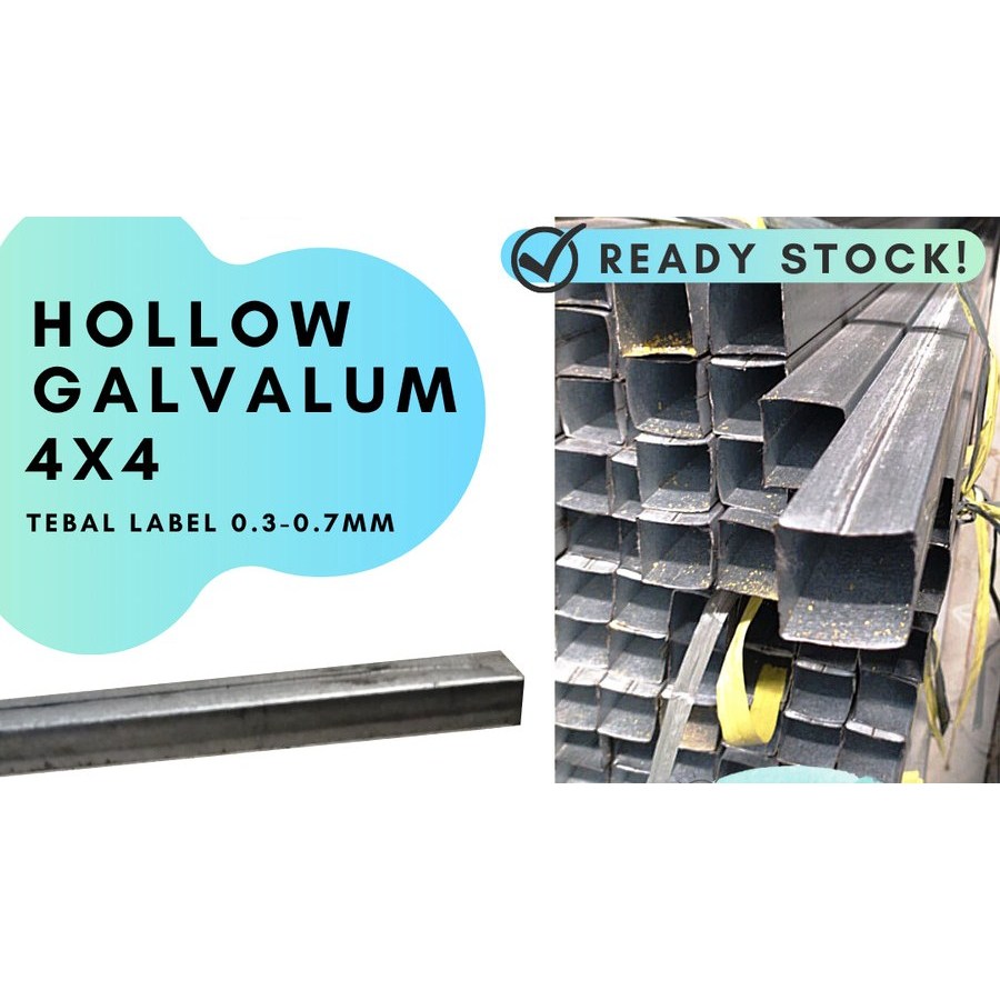 Jual Hollow Galvalum 4x4 0.5mm Las Holo Gypsum Hollo Gipsum Galvanized ...