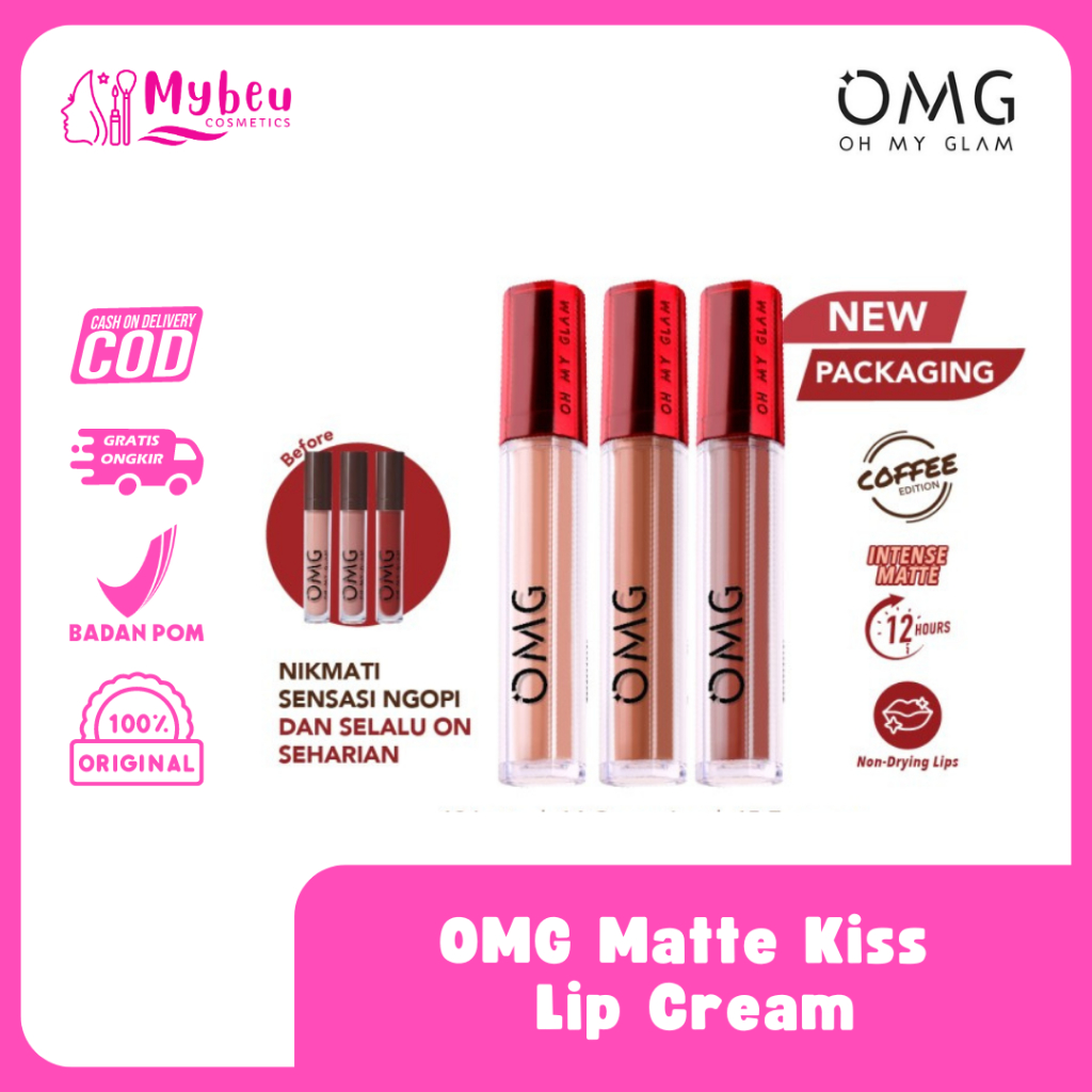 Jual OMG Matte Kiss Lip Cream Kemasan Baru | Shopee Indonesia