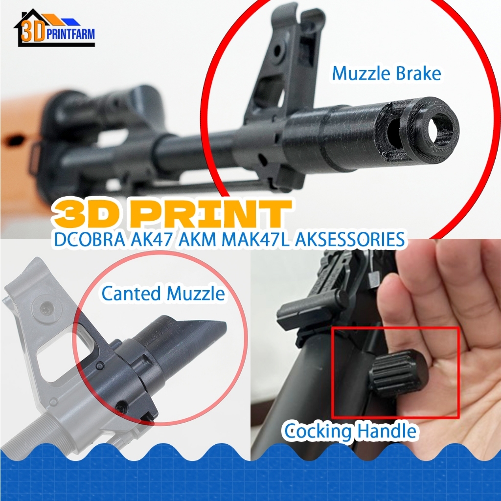 Jual Aksesoris Muzzle Brake Flash Hider Mainan Tembak Spring Dcobra AK 47 AK 74 | Shopee Indonesia