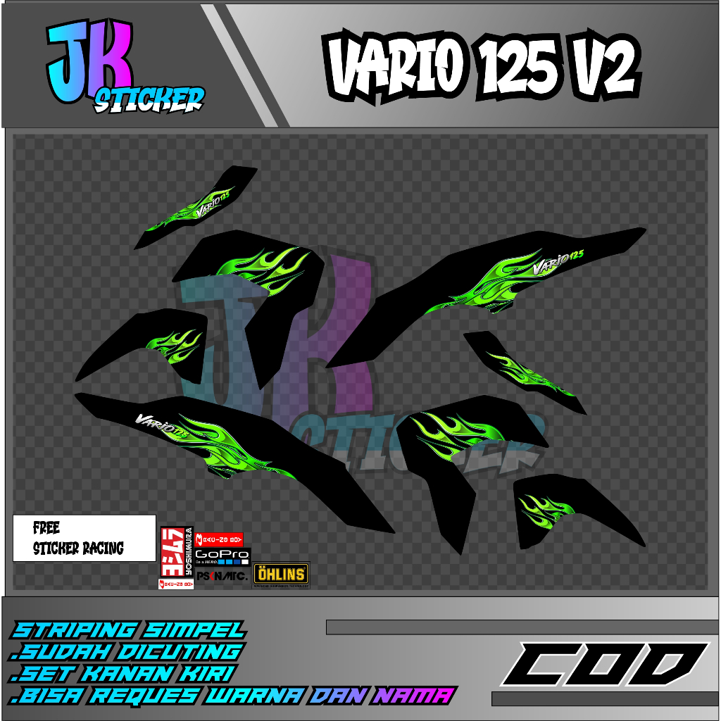 Jual STRIPPING SIMPEL HONDA VARIO 125 V2 2023 API LIVERY SS R SUDAH DI ...
