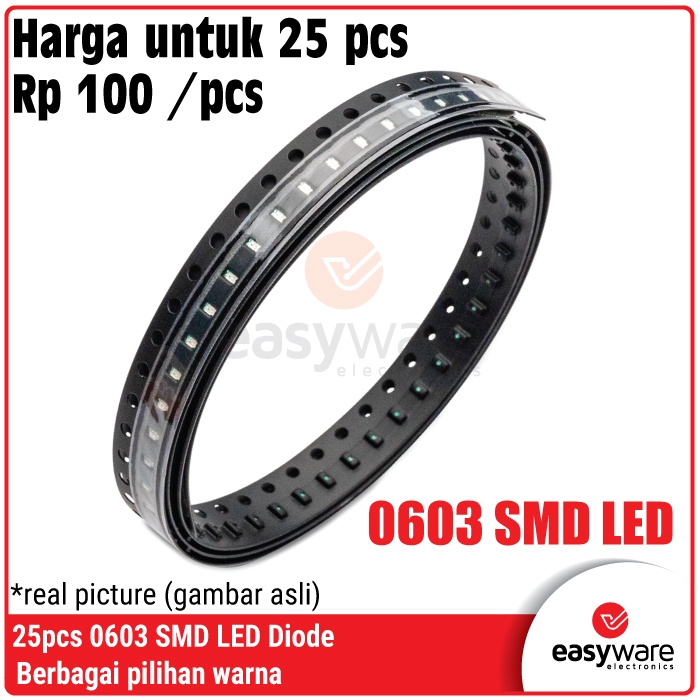 Jual 25x LED SMD 0603 Merah/Hijau/Biru/Kuning/Putih/Oranye/RGB 0603 SMD ...