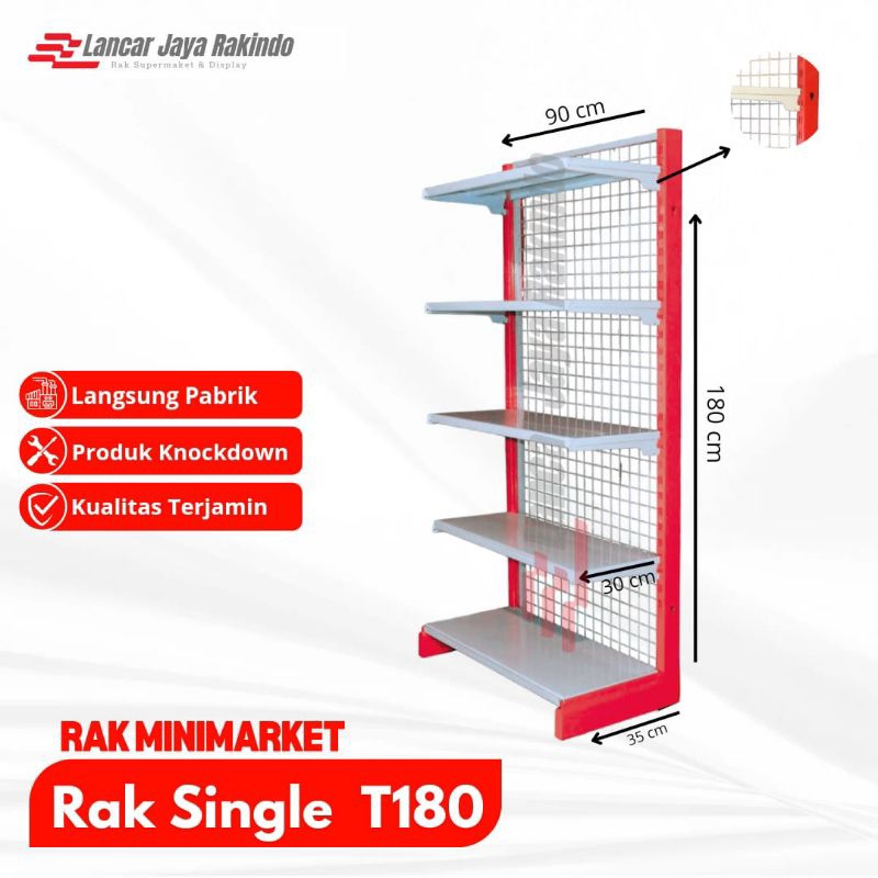 Jual RAK SINGLE 180 / RAK GONDOLA / RAK MURAH / RAK MINIMARKET / RAK ...