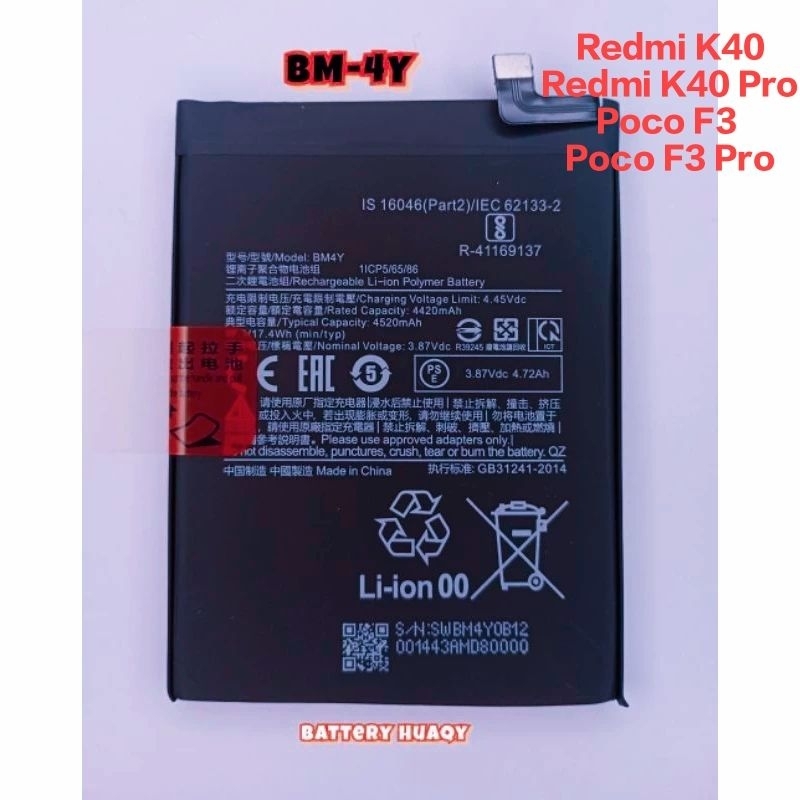 Jual Baterai Xiaomi BM4Y - Poco F3 - F3 Pro - Redmi K40 - K40 Pro - Original | Shopee Indonesia